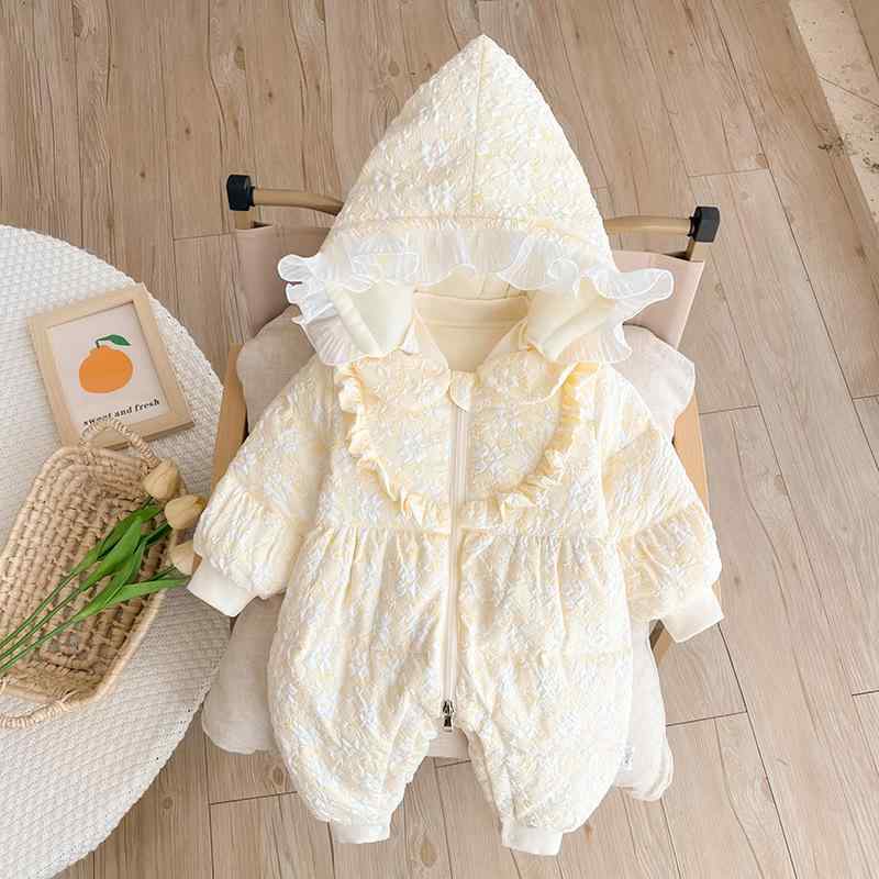 ・性別: 女の子向け・対象年齢: 新生児 (0歳〜1歳、身長80cm以下)・詰め物: ホワイトダックダウン・スタイル: 韓国風・柄: 無地・ダウン含有率: 91%〜94%・生地加工: 柔らか加工・フード: 取り外し可能・デザイン要素: かわ...