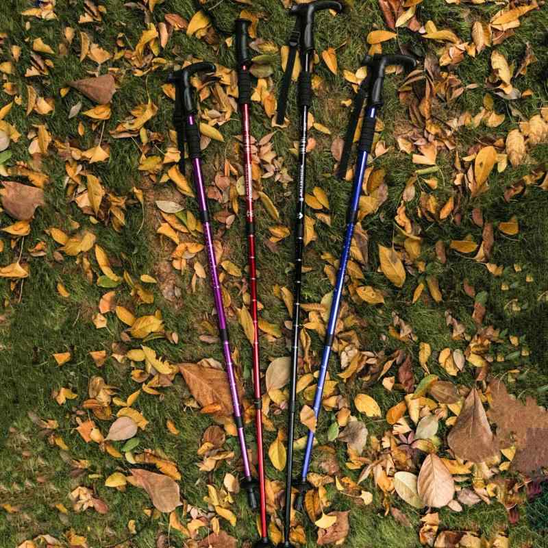 ・カテゴリ: 登山杖・素材: アルミニウム合金・重量: 約350g・カラー展開: ブラック、ブルー、レッド、シルバー