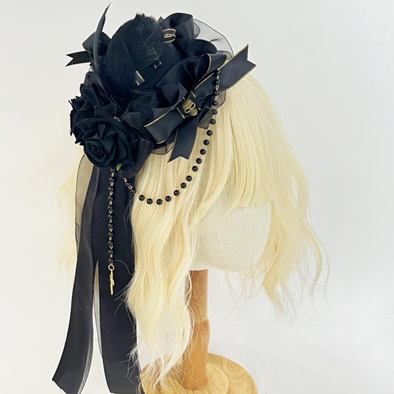 ・カテゴリ: 装飾アクセサリー・加工方法: 手作り・素材: 布・形状: 丸型・スタイル: ゴシック・カラー展開: ブラック、レッド、ダークブルー、パープル、ピンク