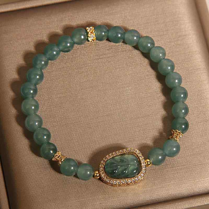 ・素材: 水晶・水晶の種類: 白水晶・カラー: 藍水翡翠、葉・スタイル: 日韓・スタイル分類: 清新、甜美・商品カテゴリ: 手飾り・対象: 女性