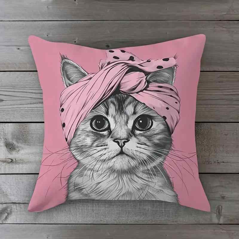 ・カテゴリ: 抱枕カバー・シリーズ: 猫・主な素材: ショートパイル・サイズ: 45×45cm・カラー展開: ブラック・スタイル: モダンシンプル・適用空間: リビング