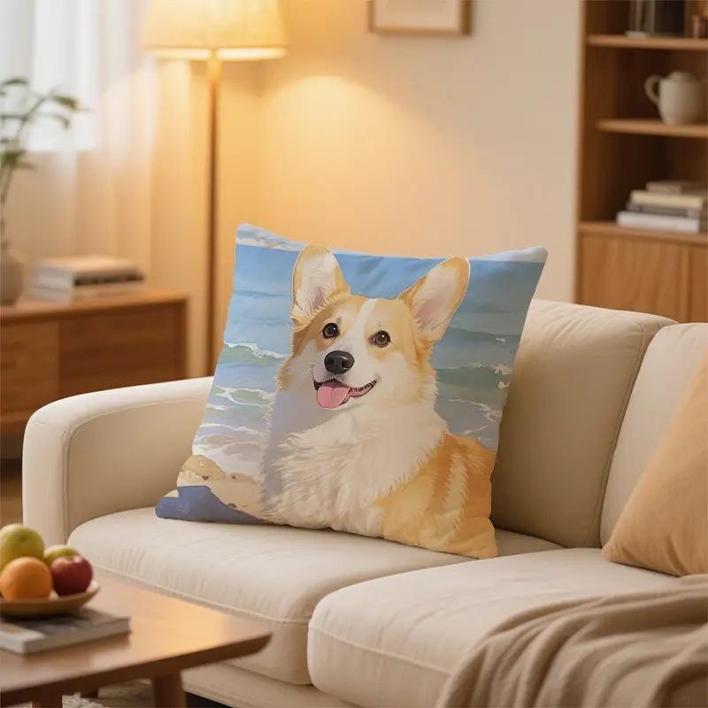 ・カテゴリ: 抱枕カバー・シリーズ: 犬・素材: ショートボア・サイズ: 45x45cm・カラー: ブラック・スタイル: モダンシンプル