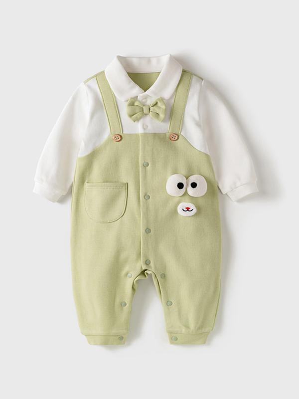 ・主な素材: 綿48.3%・対象年齢: 1～3歳児、身長80～100cm・性別: ユニセックス・袖丈: 長袖・厚さ: 普通・開閉タイプ: シングルボタン・スタイル: 韓国風・タイプ: カバーオール・カラー: ライトグリーン・サイズ展開: 6...