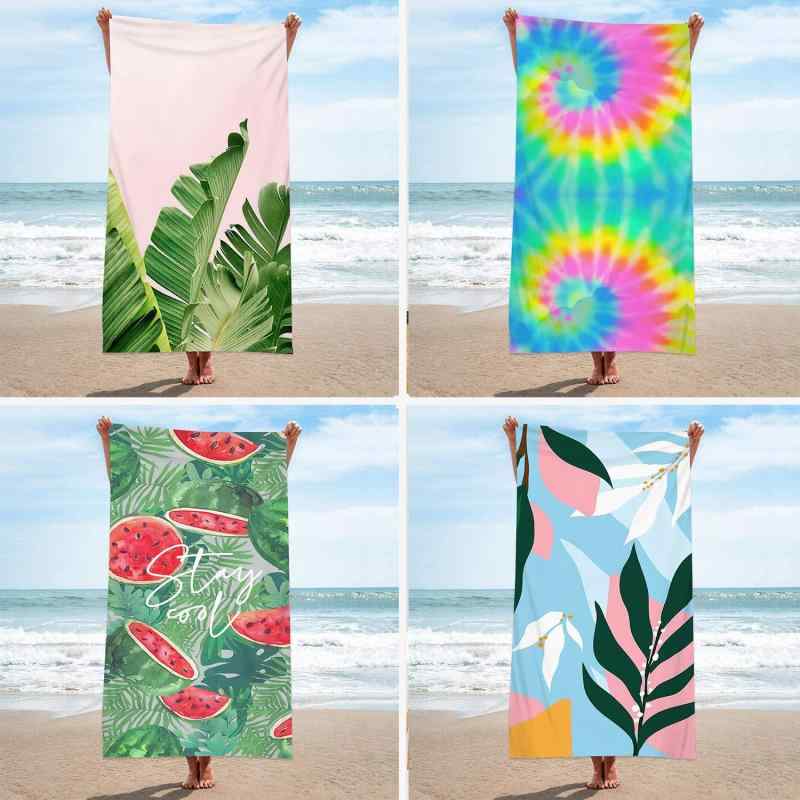 ・主な素材: 超極細繊維；・重さ: 約200g～300g未満；・サイズ: 70cmx150cm, 80cmx160cm；・糸仕様: 150D；・製造技術: プリント；・カテゴリ: 浴巾、ビーチタオル；・カラー展開: ホワイト、イエロー、レッ...
