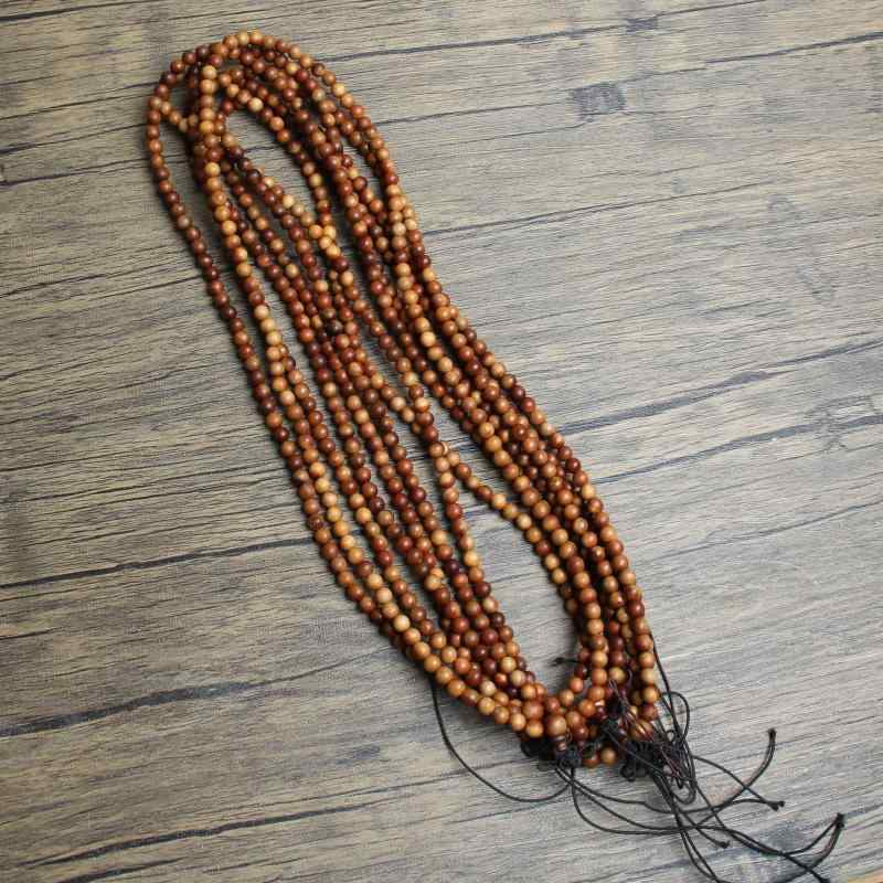・素材: 棗木・工芸: 彫刻・カテゴリ: 数珠・宗教: 道教・重さ: 約10g・仕様: 古材花柄丸玉一連・サイズ: 6mm珠 108個