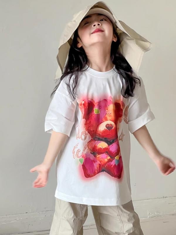 ・カテゴリ: キッズTシャツ ・対象: 女性 ・スタイル: カジュアル ・袖丈: 半袖 ・対象年齢: 新生児、8歳以上 ・生地加工: 柔軟加工 ・柄: キャラクター ・デザイン要素: かわいい、トレンド ・主な素材: 綿100% ・ネックラ...