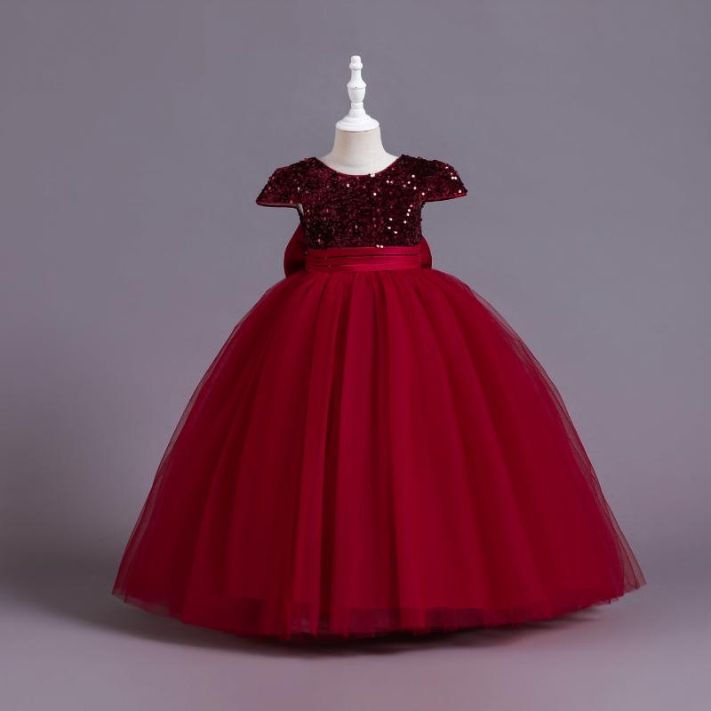 ・カテゴリ: 子供用ドレス・対象年齢: 3〜8歳・性別: 女の子・生地加工: シャーリング・装飾: リボン・スタイル: 韓国風・生地: サテン・主な素材: ポリエステル40%・裏地素材: 綿45%・カラー展開: グリーン、ワインレッド、シル...