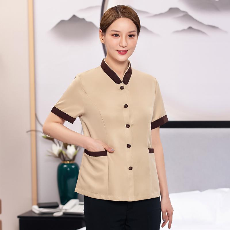・用途: 清掃服・性別: 女性・カテゴリ: アウター・機能: 吸湿速乾・主な素材: 綿65%、ポリエステル35%・カラー展開: ベージュ・サイズ展開: L、XL、XXL、XXXL、4XL、5XL・対象年齢: 25〜29歳・タイプ: トップス