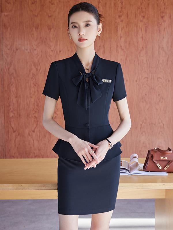 ・素材: ポリエステル（95%以上）、スパンデックス（30%以下）・カラー展開: ブラックスーツ+ショートスカート、ダークブルースーツ+ショートスカート、ホワイトスーツ+ショートスカート、ブラックスーツ+パンツ、ダークブルースーツ+パンツ、...