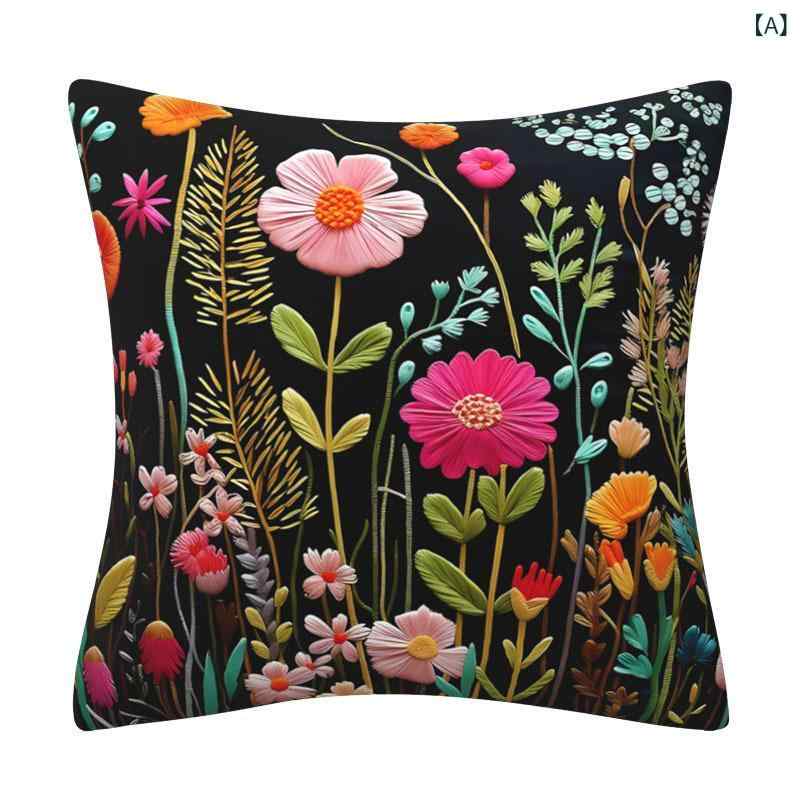 ・カテゴリ: 抱枕カバー・主な素材: ポリエステル・柄: 植物の花柄・サイズ: 45×45cm・スタイル: モダンシンプル・加工: プリント