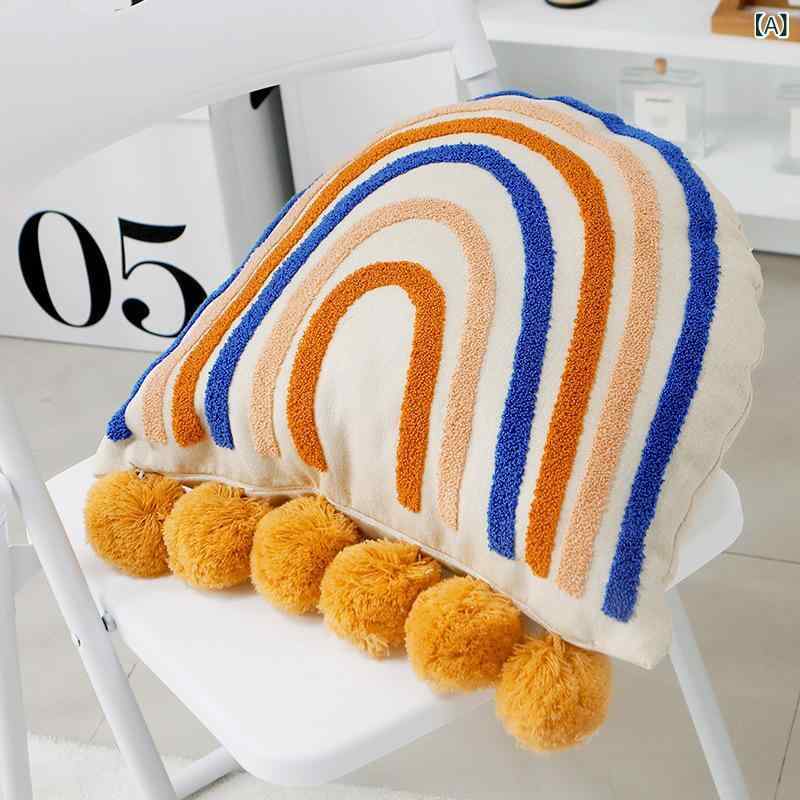 ・スタイル: モダンシンプル・使用空間: リビング・カラー展開: オレンジボールタコ虹色43x48cm含芯,ニットイエローフラワー45x45枕カバー,羊字母45x45枕カバー,イエローボールニット正方45x45枕カバー,枕芯