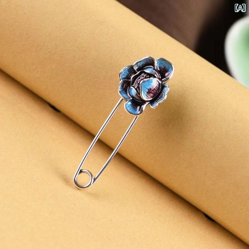 ・カテゴリ: ブローチ・スタイル: レトロ・主な素材: 銅・モチーフ: 花・加工方法: メッキ・カラー展開: エナメル、復古・対象: 女性用・機能: 装飾