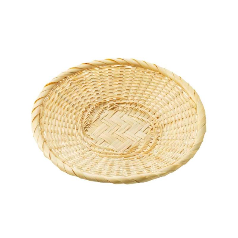 ヤマコー 細編みそばざる FOOD_STRAINER業務用高台付きそば皿。サイズ：約21H5.2cm　重量：約50g材質：竹製造：ベトナム製