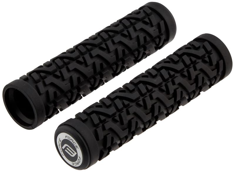 FORCE(フォース) 自転車用 グリップ FORCE ラバー 22.2mm径用 ブラック グリップ長120mm 80207ブロックパターンですべりにくい