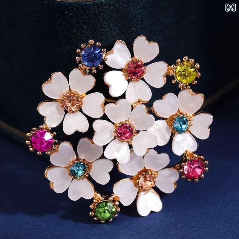 ・カテゴリ: 胸花・スタイル: ナチュラル・デザイン: ユニセックス・モチーフ: 花・素材: 合金・装飾: 宝石埋め込み・石の種類: 発晶・カラー: ホワイト