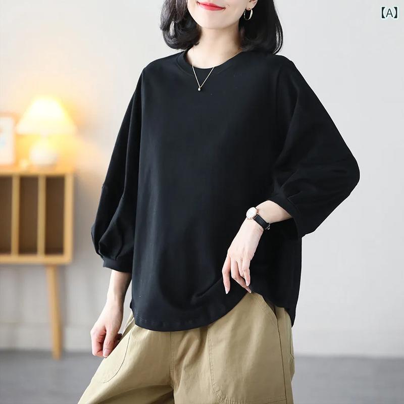 ・カテゴリ: Tシャツ・主な素材: ポリエステル95%以上・スタイル: 通勤・ネックライン: クルーネック・袖丈: 七分袖・フィット: レギュラー・丈: 普通・カラー展開: ブラック、ブラウン、グレー、ホワイト・サイズ展開: M、L、XL、...