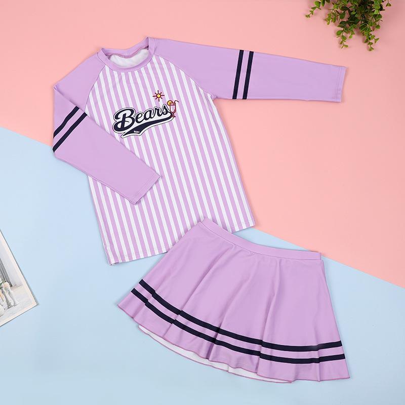 ・対象年齢: 8-15歳・対象性別: 女性・柄: カートゥーン・主な素材: ポリエステル85%、スパンデックス15%・重量: 190g・裏地素材: ポリエステル・用途: スイミング、水遊び・カラー: パープル・サイズ展開: 身長110-12...