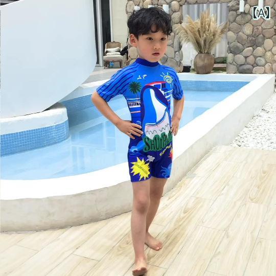 ・対象年齢: 3-13歳・対象性別: 男児・柄: 韓国風、カートゥーン、高伸縮・主な素材: ポリエステル・伸縮素材: スパンデックス85%・重量: 160g・裏地素材: ポリエステル・裏地伸縮: スパンデックス15%・適用シーン: スイミン...