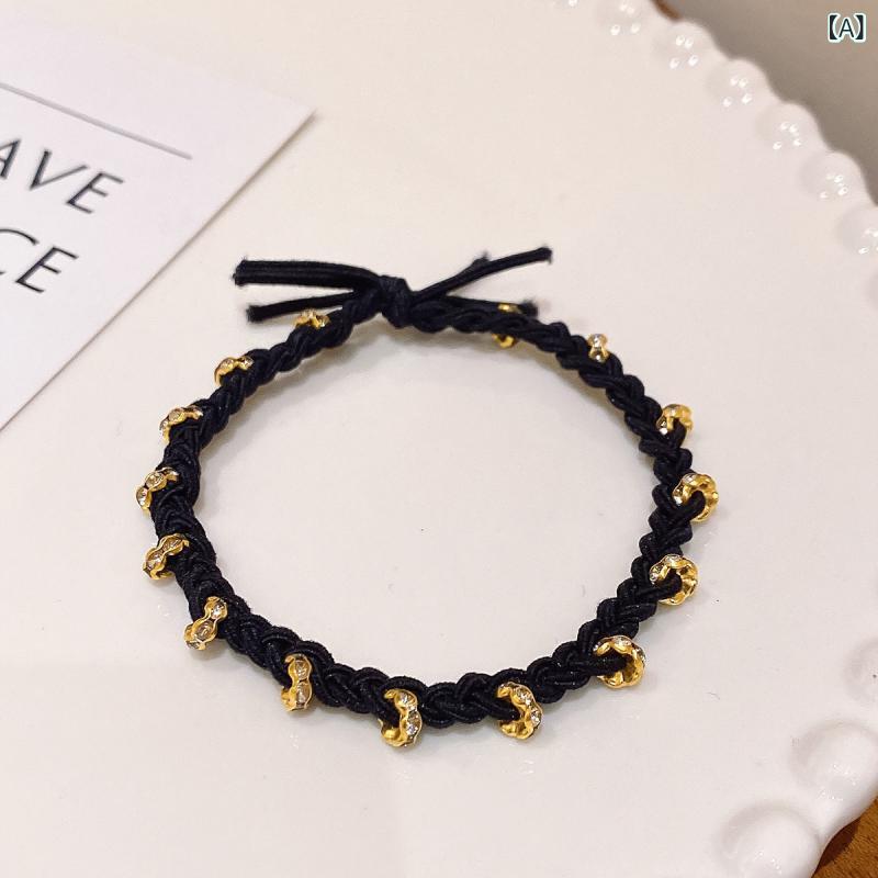 ・カテゴリ: ヘアゴム・主な素材: ラインストーン・カラー展開: ブラック、ダークブラウン、ライトブラウン、カーキ、オフホワイト・柄: 花柄・スタイル: ナチュラル・タイプ: 高弾力