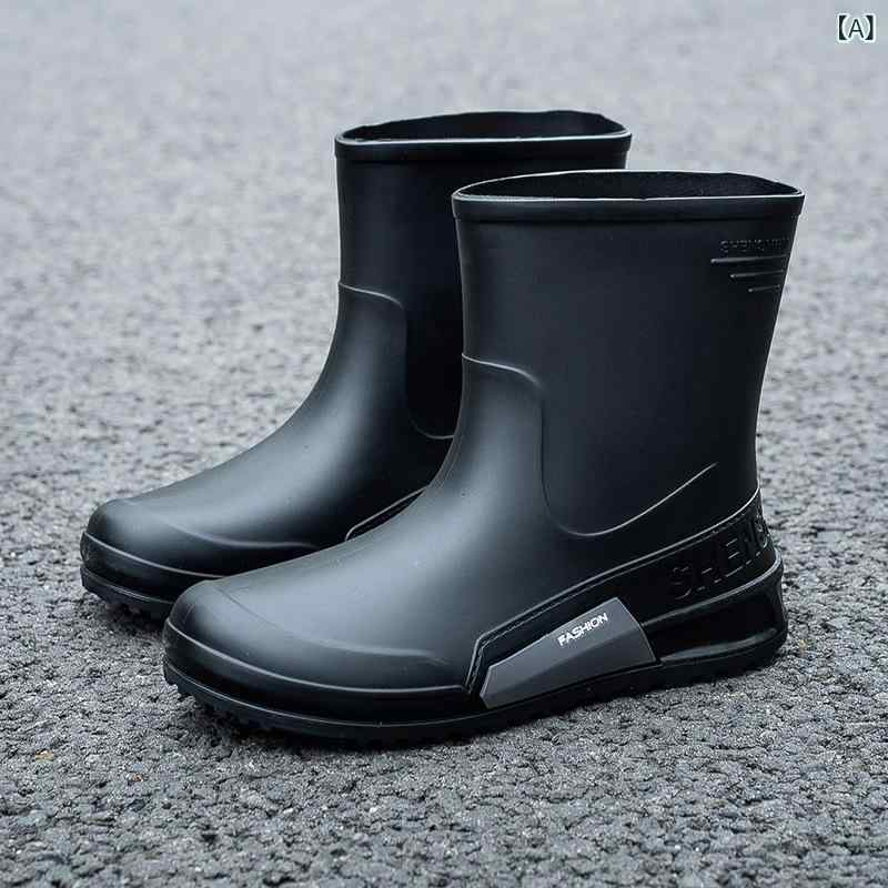 ・カテゴリ: 雨靴・スタイル: 韓国風・靴面素材: PVC・靴底素材: プラスチック・筒素材: プラスチック・中敷素材: EVA・筒内素材: メッシュ・対象男女: メンズ・筒丈: ローカット・ディテール: ステッチ・着用方法: すっぽり履き...