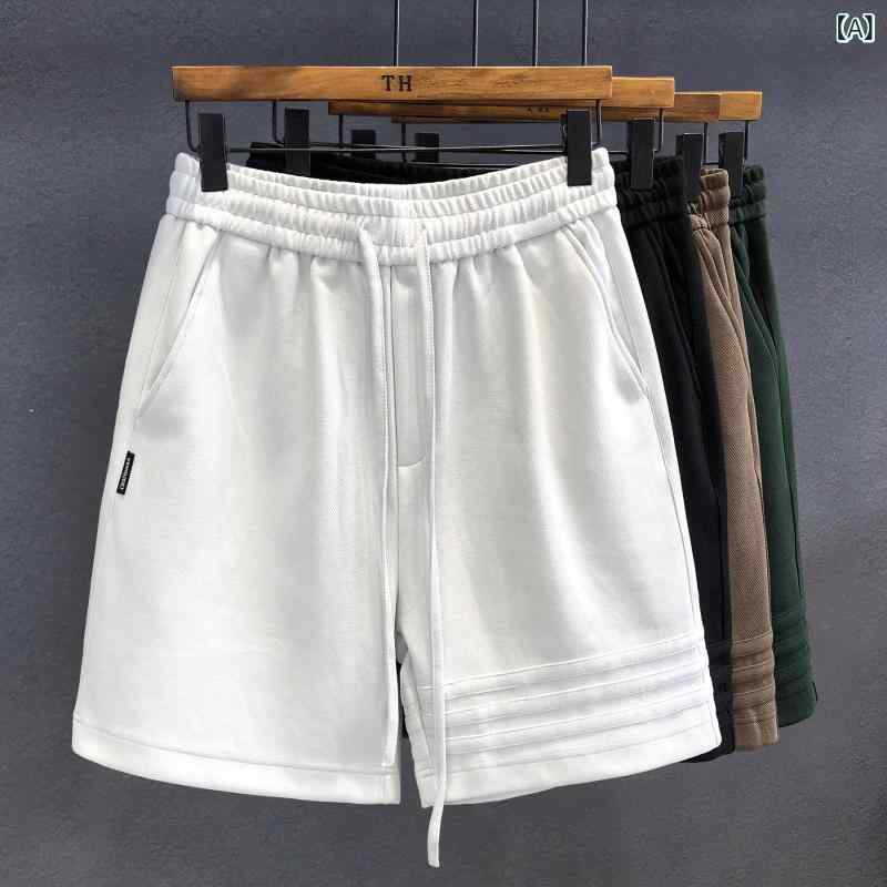 ・丈: 5分丈・主な素材: ポリエステル・カラー展開: 白灰色、黒、咖色・サイズ展開: M、L、XL、2XL、3XL・シルエット: ストレート・ストレッチ: 微弾・スタイル: ストリート