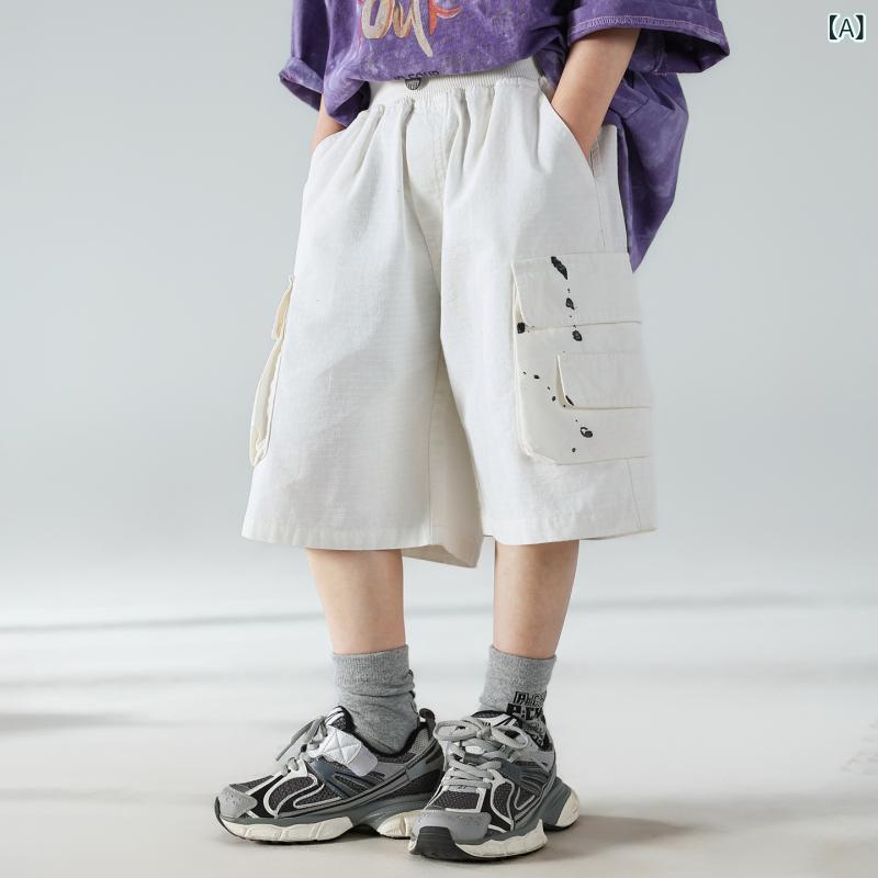 ・カテゴリ: 子供用パンツ・スタイル: 韓国風、カジュアル、スポーツ、ストリート系・主な素材: 綿・パンツ丈: ショートパンツ・対象性別: 男の子・対象年齢: 3〜8歳（身長100〜140cm）・生地加工: 柔軟処理・股上: ミドルライズ・...