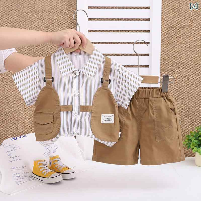 ・カテゴリ: 子供服セット・性別: ユニセックス・スタイル: 韓国風・セット内容: トップス、パンツ（2点セット）・対象年齢: 1〜3歳（身長80〜100cm）・袖丈: 半袖・パンツ丈: ショートパンツ・厚さ: 薄手・柄: 無地、キャラクタ...