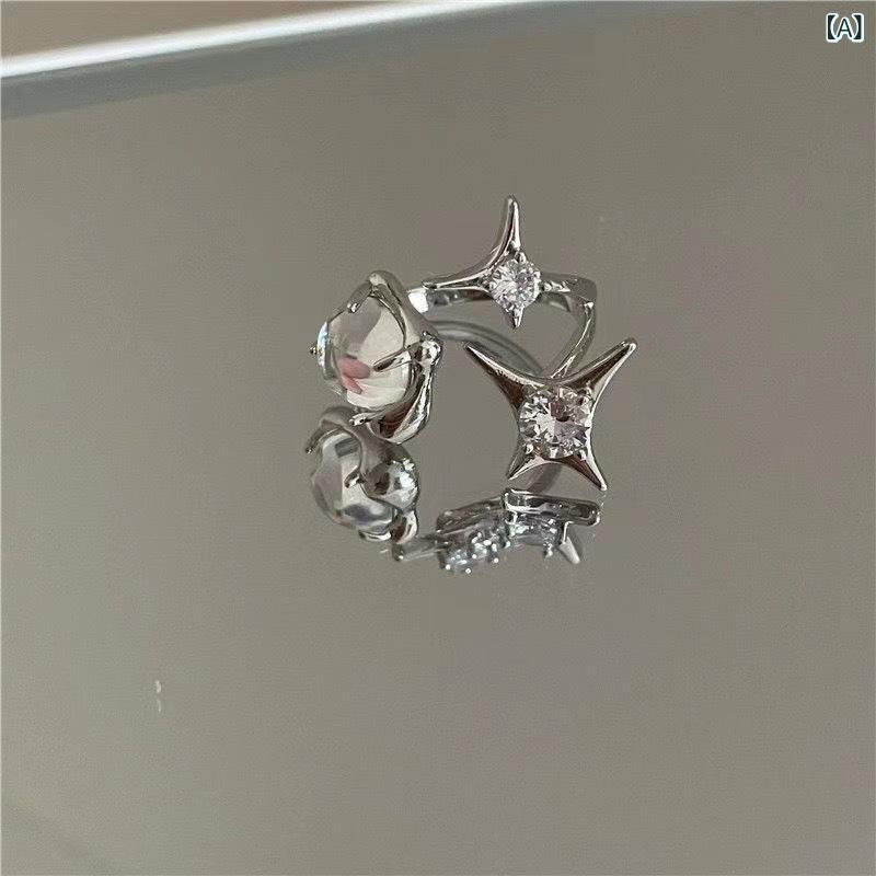 ・カテゴリ: 手飾（指輪）・スタイル: 個性派、スウィートクールスタイル・デザイン: 幾何学型、六芒星・主な素材: 合金、ラインストーン・仕様: オープンリング・セット内容: 月光リング3点セット（J255大芒星、J256溶岩ムーンストーン...