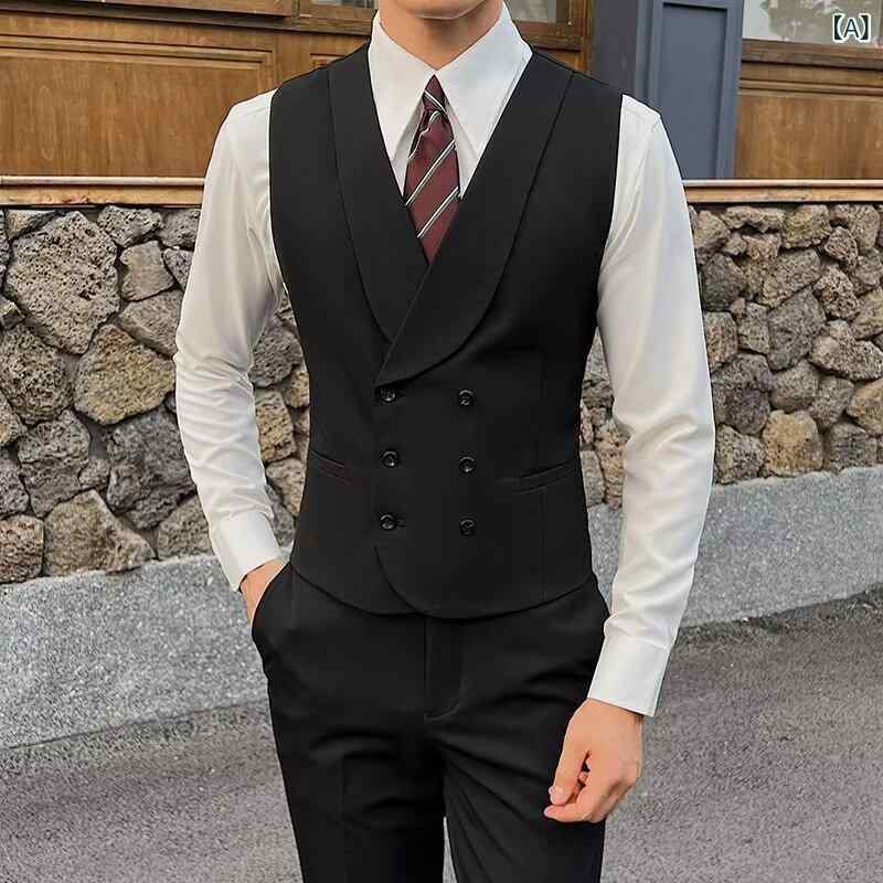 ・カテゴリ: ベスト・ジレ・スタイル: シンプル・シルエット: スリムフィット・ネックライン: Vネック・前立て: ダブルブレスト・フード: なし・厚み: 普通・柄: 無地・主な素材: ポリエステル・素材の含有量: ・着用シーン: パーティ...