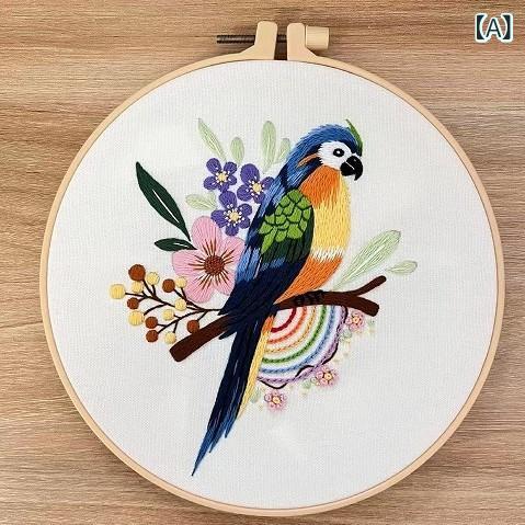 ・カテゴリ: 刺繍材料キット・デザイン: 花鳥・素材: 綿・サイズ展開: 材料包（刺繍枠なし）、材料包+20cm擬竹刺繍枠、材料包+20cm竹刺繍枠・スタイル: 新中華風・流派: 魯刺繍・設置場所: リビング