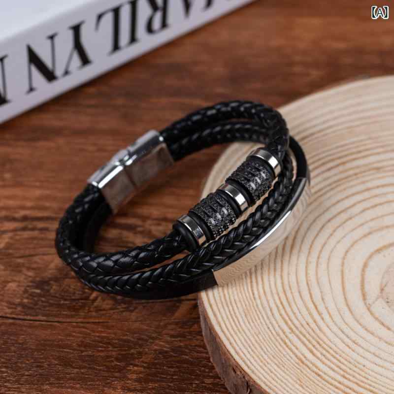 ・カテゴリ: 手飾り・素材: 人工皮革・加工技術: ハンドメイド・スタイル: メンズ、ファッション・通勤・デザイン: 幾何学、ひねり・対象: メンズ・カラー展開: ブラック、スチール、ゴールド