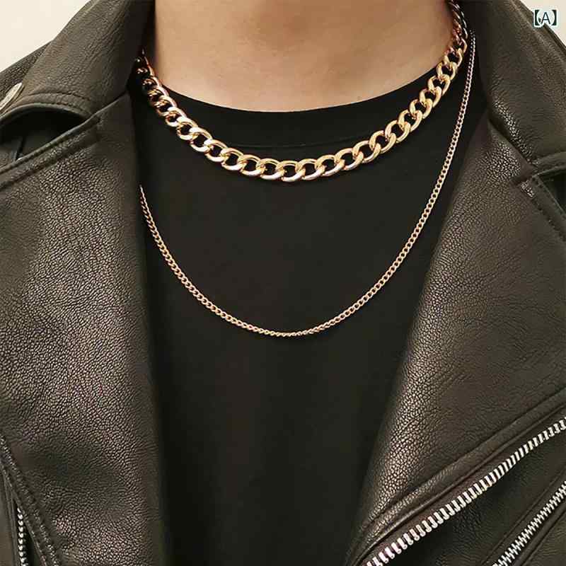 ・カテゴリ: ネックアクセサリー・素材: 合金・処理技術: 電気メッキ・デザイン: ジオメトリック・チェーンの種類: コバチェーン・チェーンの層数: 多層・ペンダント素材: 合金・周長: 41cm-50cm・カラー展開: ゴールド、ホワイト...