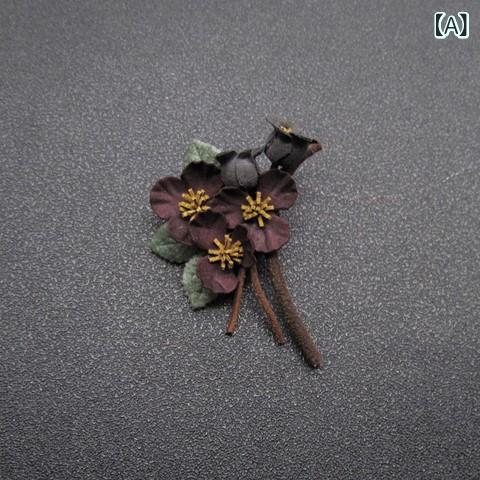 ・スタイル: 花・植物・処理プロセス: プリント・カラー: ジェードレッド・トレンド要素: 花・植物・機能: 装飾・スタイルカテゴリ: レトロ、文学・芸術・対象: レディース・カテゴリ: ブローチ