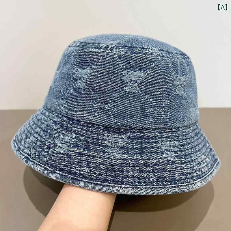 ・カテゴリ: 漁夫帽・帽頂スタイル: 丸型・つばのスタイル: 広つば・カラー展開: ブルーデニム、ミディアムブルーデニム、ブラックデニム・サイズ展開: M（56-58cm）・機能: 防眩、通気性、日よけ・スタイル: 韓国風・素材: アクリル...