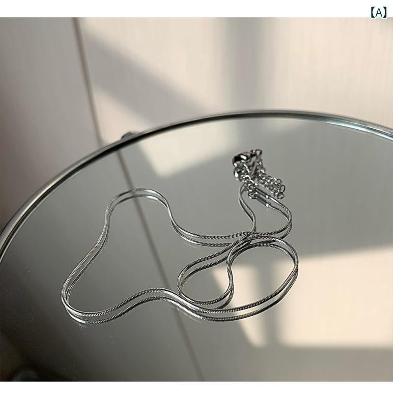 ・カテゴリ: ネックレス・素材: 銅・加工技術: 電気メッキ・デザイン: U字型・チェーンの種類: スネークチェーン・多層デザイン: なし・ペンダント素材: 銅・長さ: 21cm-50cm・カラー展開: シルバー（40+6cm）、ゴールド（...