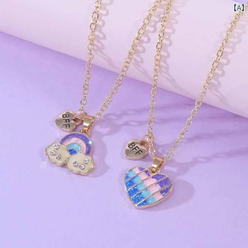 ・加工: メッキ・素材: 合金・スタイル: シンプル・カテゴリ: ネックレス・デザイン: レインボー・チェーンの種類: 水波チェーン・アジャスター長さ: 10cm以下・チャーム素材: 合金・チェーン長さ: 約21cm～50cm