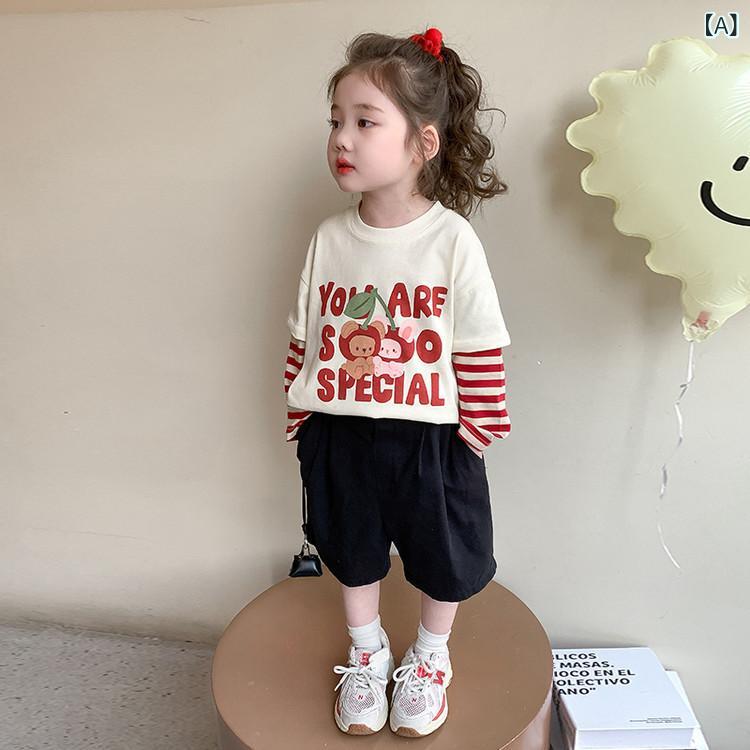 ・カテゴリ: 子供Tシャツ・スタイル: 韓国版・袖丈: 長袖・主な素材: 綿・カラー展開: 米色、ピンク、起毛ピンク・サイズ展開: 90cm、100cm、110cm、120cm、130cm、140cm・対象: 女児
