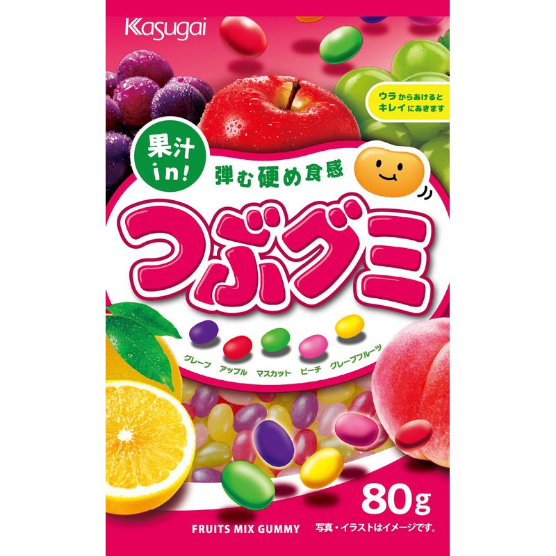 【商品説明】 5種類のフルーツ味が楽しめるアソートタイプのグミです。 グレープ、アップル、マスカット、ピーチ、グレープフルーツを詰め合わせました。 つぶグミならではの硬め食感で、ついつい手が伸びるおいしさです。 チャック付きパッケージで持ち...