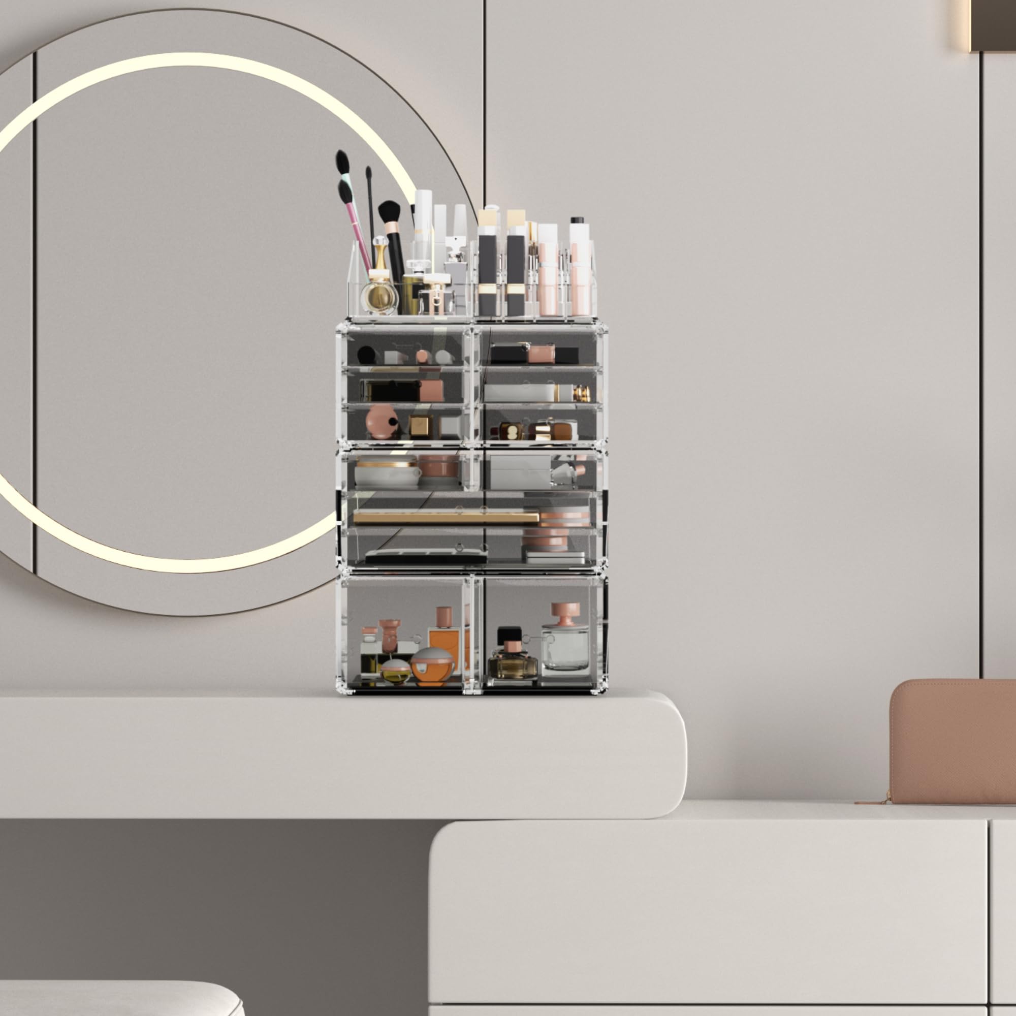 【サイズ】長さ23.9cm×幅13.7cm×高さ40.3cm 【材質】アクリル製で耐久性に優れ、水洗いも可能、手入れ簡単。 【3色】ホワイト、クリア、黒 【メッシュシート付き】騒音、傷、滑り、湿気防止用取り外し可能なメッシュシート付き。 【...