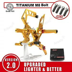Rearsets Footrests & Bolts For Yamaha YZF R1 / R1M / R1S / RN32 2015 - 2023 GDリアセット フットレスト & ボルト ヤマハ YZF R1 / R1M / R1S ...