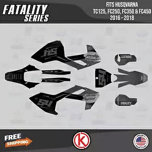 Graphics Kit for Husqvarna TC125 FC250 FC350 FC450 2016 2017 2018 Fatality-Smokeグラフィックキット Husqvarna TC125 FC250 FC350 FC...