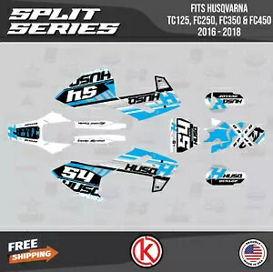 Graphics Kit for Husqvarna TC125 FC250 FC350 FC450 2016 2017 2018 Split-Cyanグラフィックスキット Husqvarna TC125 FC250 FC350 FC450...