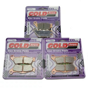 Goldfren S33 Brake Pads Front & Rear For Yamaha XT 660 ZA Tenere (ABS) 2011-2016Goldfren S33 ブレーキパッド フロント & リア ヤマハ XT 66...