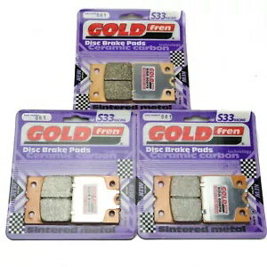Goldfren S33 Brake Pads Front & Rear For Moto Guzzi 850 T3 1975-1979Goldfren S33 ブレーキパッド フロント & リア Moto Guzzi 850 T3 197...