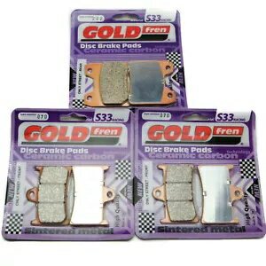 Goldfren S33 Brake Pads Front & Rear For Yamaha XJR 1300 2003-2004Goldfren S33 ブレーキパッド フロント & リア ヤマハ XJR 1300 2003-2004カ...