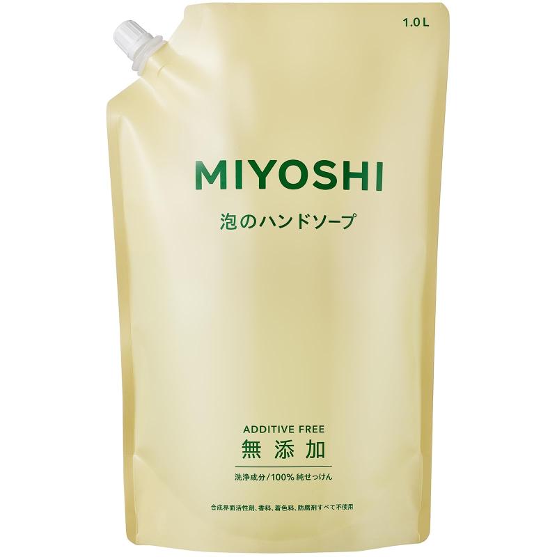 MII ミヨシ石鹸 無添加せっけん 泡のハンドソープ 詰替え用 1リットル (x 1)サイズ:1000mL原産国:日本内容量:1000mLブラント名: ミヨシ石鹸名: ミヨシ石鹸