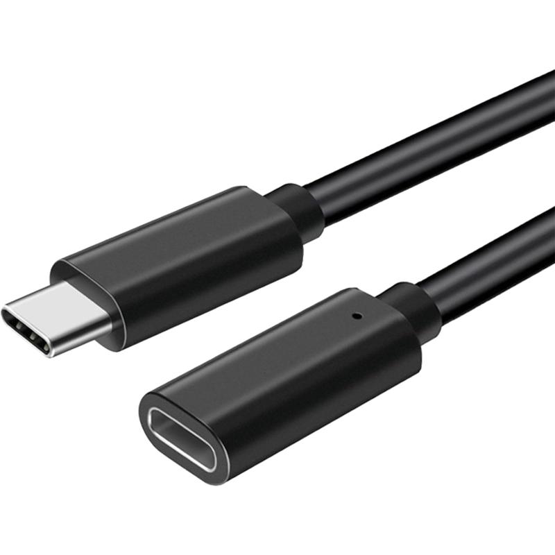 Type C 延長 ケーブル USB C 拡張 ケーブル（オス-メス）USB3.1 GEN1 4K 60z ビデオ伝送 3A 60W PD 急速充電 1m ブラック 互換ノートパソコン スマートフォン タブレットなどのType Cデバイス互...