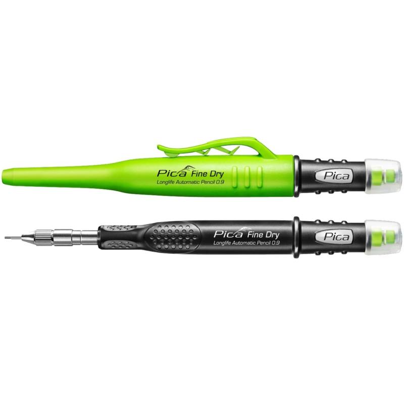 ピカマーカー 建築用シャープペンシル“Fine Dry” 丸芯0．9mm 黒B 7070●芯長さ(mm)：60●品名：Pica Fine Dry Longlife Autotic Pencil 0.9