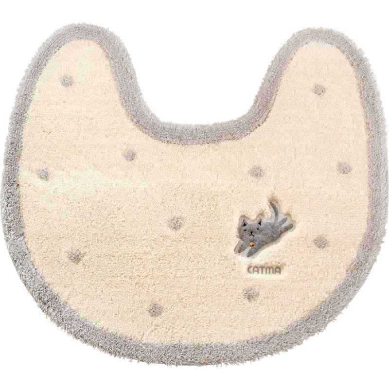トイレマット アイボリー 約60cm×67cm キャットマ6 (ネコ 猫)サイズ：約60cm×67cmマットの高さ：　約14mm素材：アクリル100％裏面すべり止め加工生産国：中国お洗濯可能可愛いねこがモチーフのトイレタリーです飛び乗ったり...