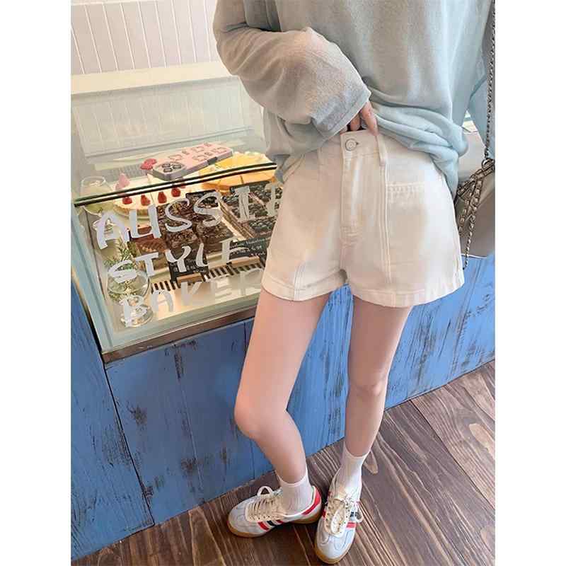 ホット ガール ホワイト デニムショートパンツ レディース 2025 夏新 スタイル スリム ハイ ウエスト 大きい サイズ ゆったり ワイド レッグ A ライン ホット パンツスタイル：レジャーブランド: 孟琴クラフト：無地パンツタイプ：...